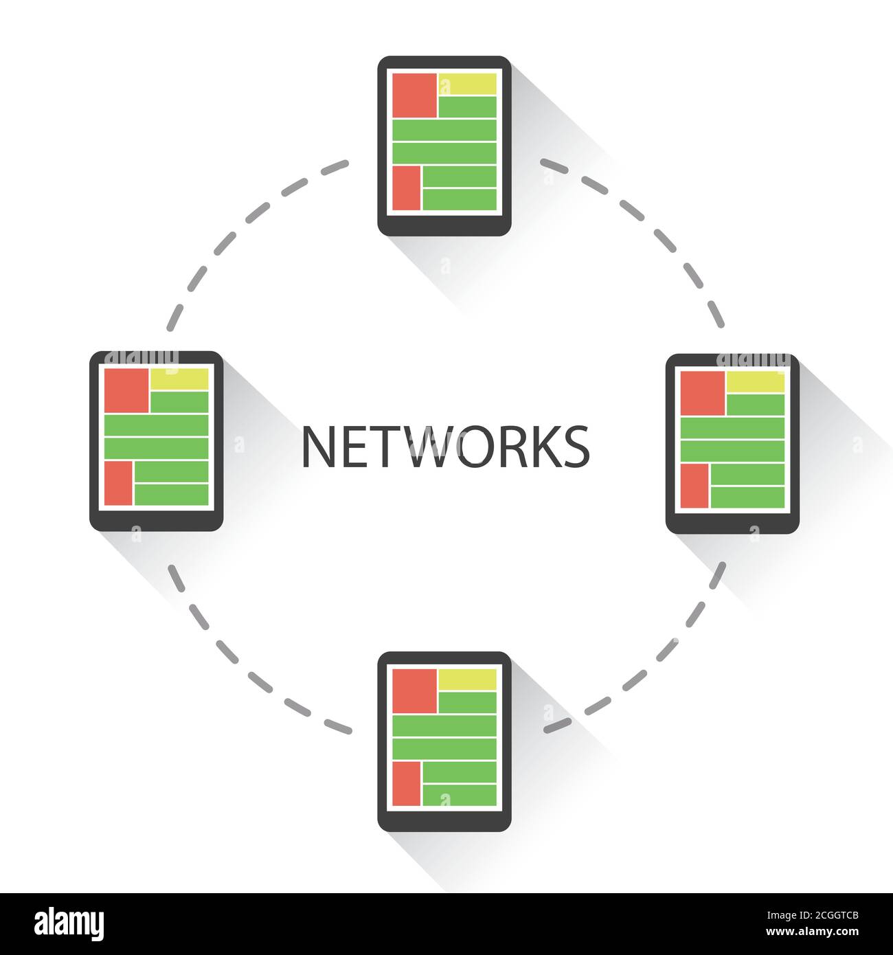 Network Design Concept With Tablets Stock Vector Image & Art - Alamy