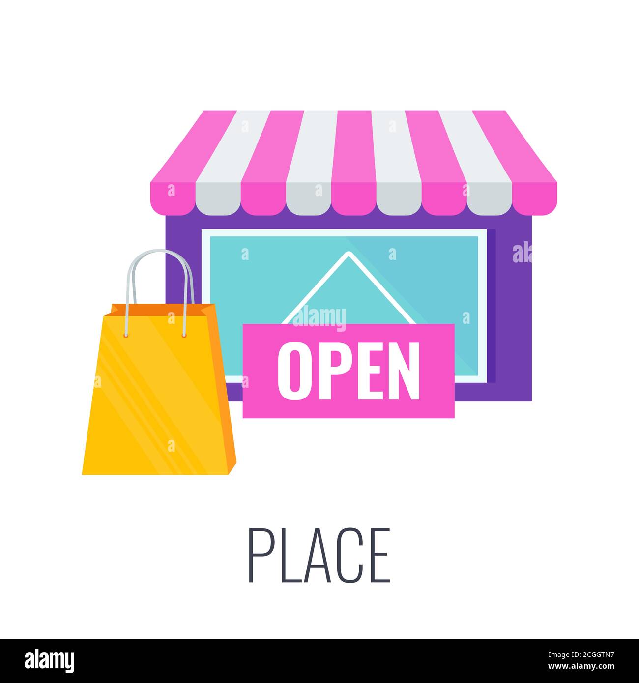 Place, store infographics pictogram. Four 4 PS marketing mix Stock ...