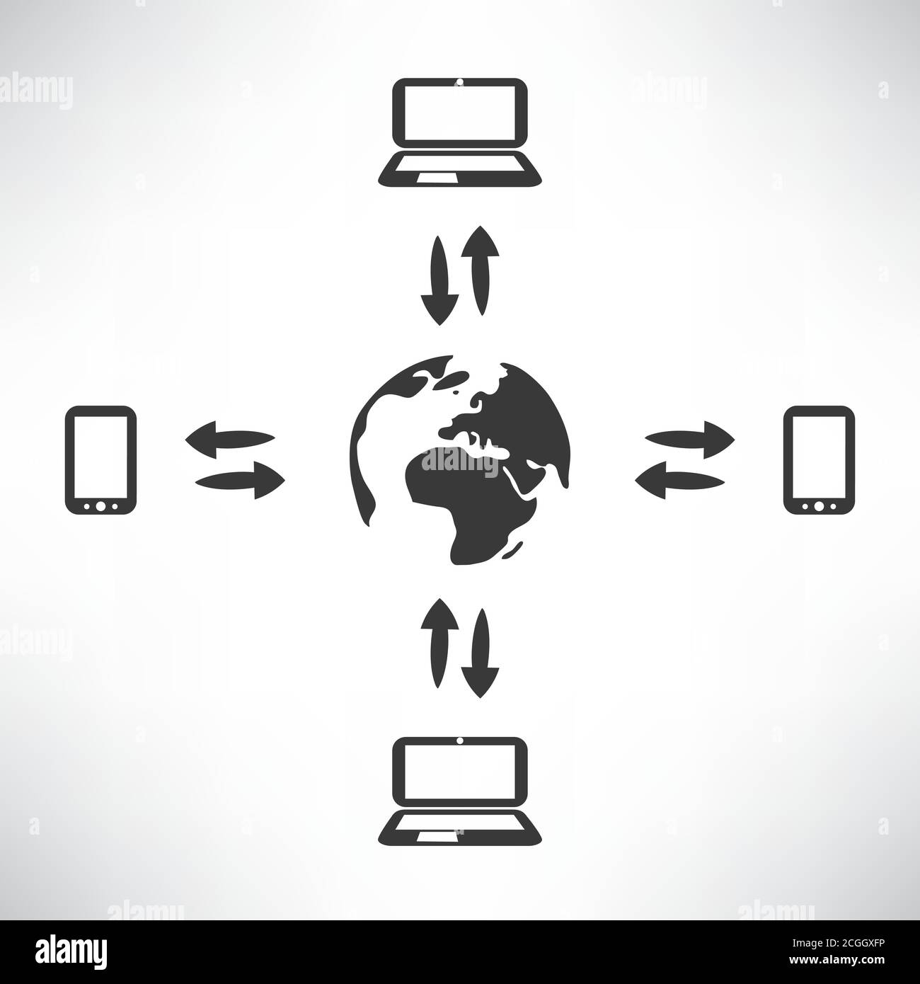 Global Networks, Data Exchange, Mobility - Technology Concept, Vector ...