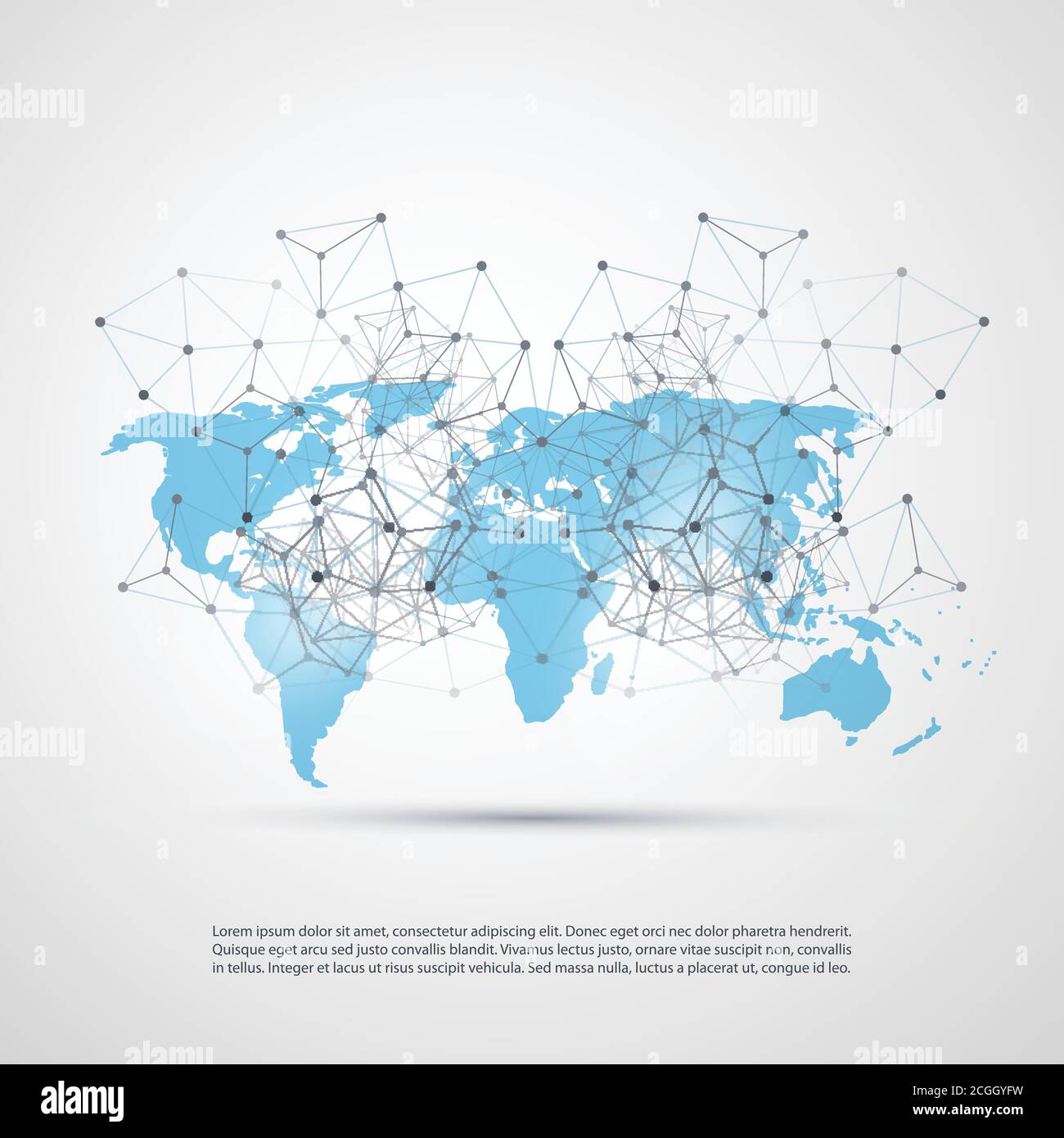 Blue Cloud Computing and Networks Concept with World Map Stock Vector ...