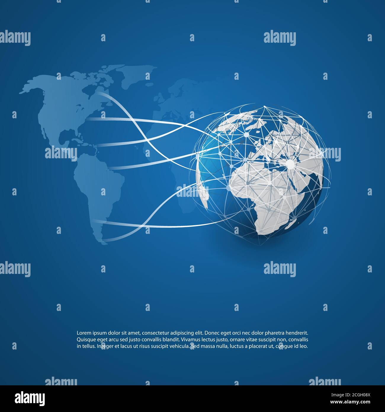 Cloud computing and networks concept with earth globe and world map ...