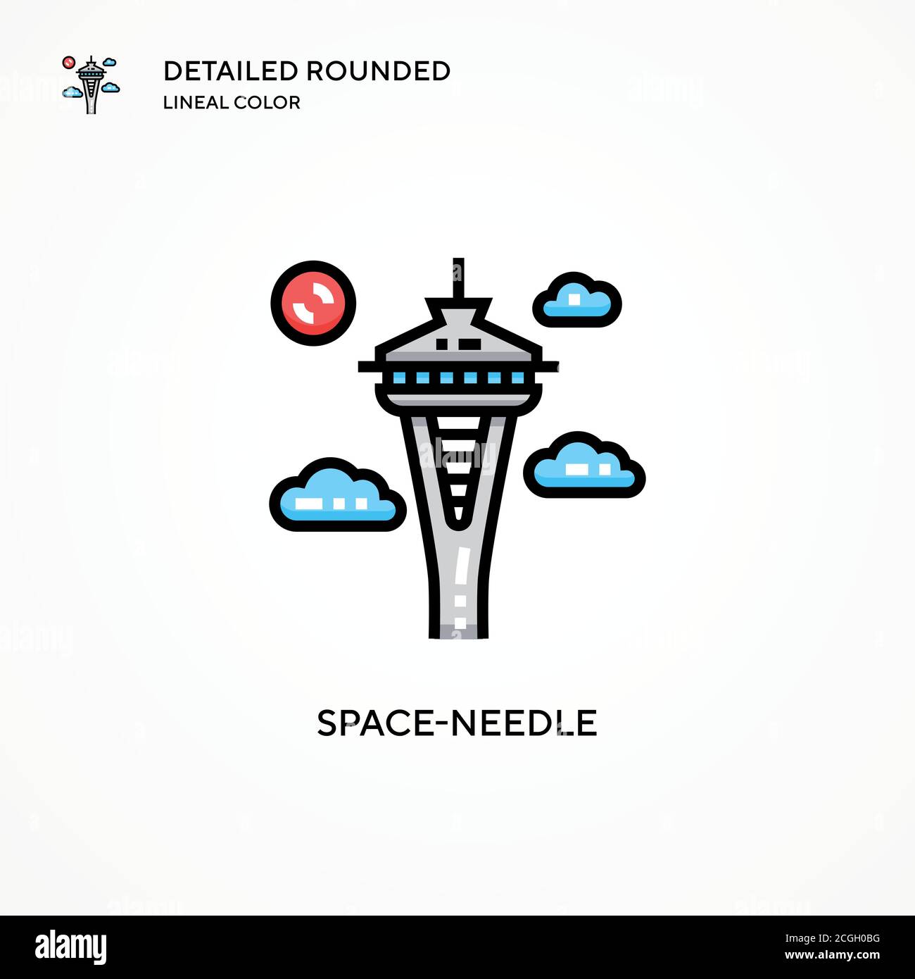 Seattle washington space needle and skyline Stock Vector Images - Alamy