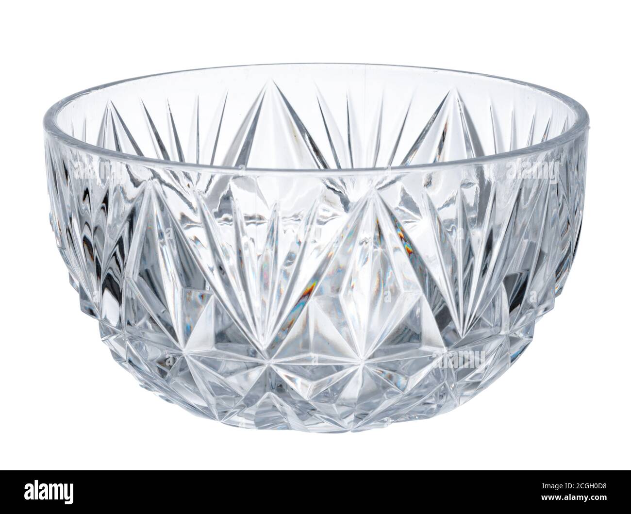 Stylish glass bowl dishware isolated on white Stock Photo - Alamy