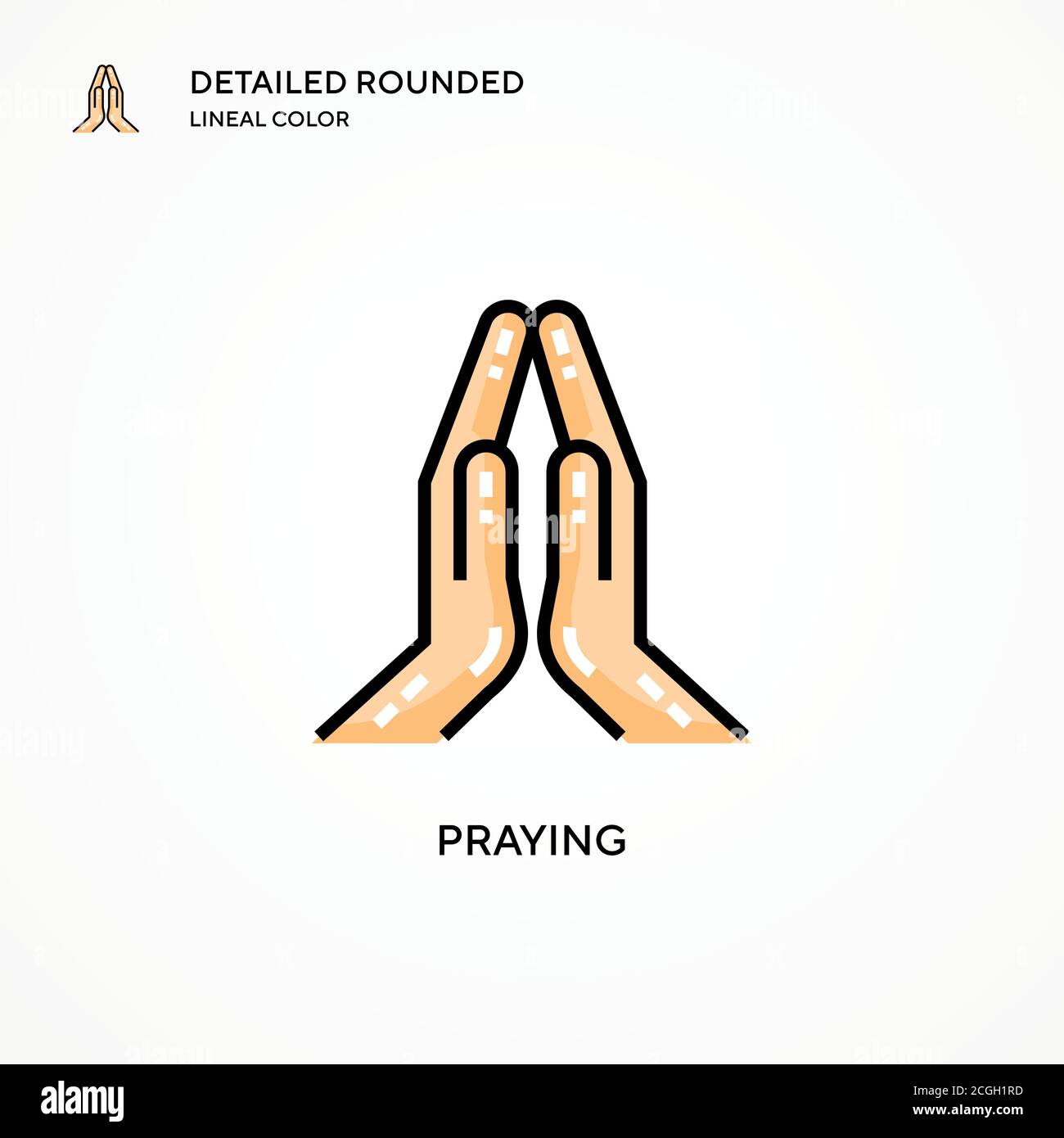 Praying vector icon. Modern vector illustration concepts. Easy to edit ...