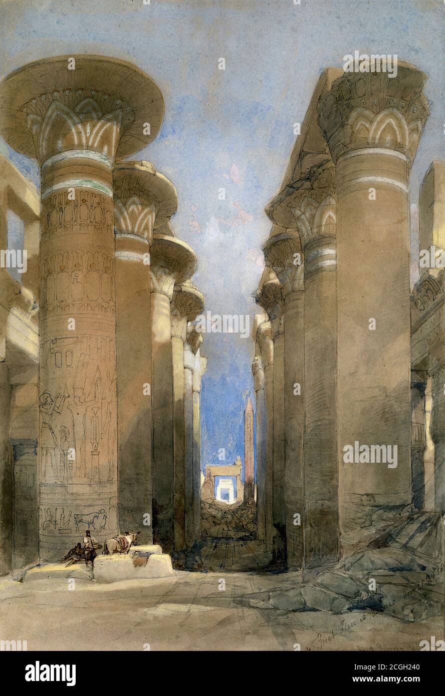 Roberts David - Karnak 1- Central Avenue of the Hall of Columns ...
