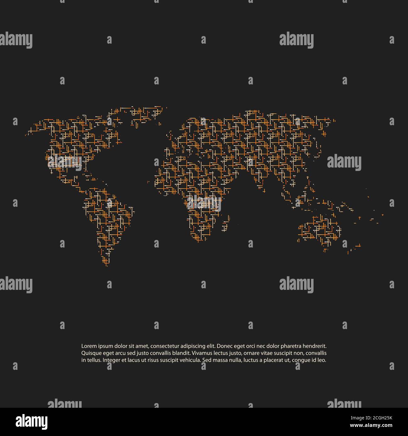 Abstract Network Patterned World Map - Minimal Modern Style Technology ...