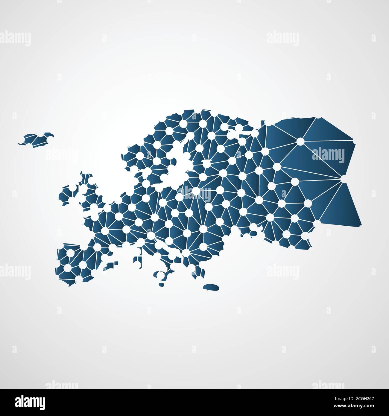 Abstract Polygonal Map of Europe with Digital Network Connections ...