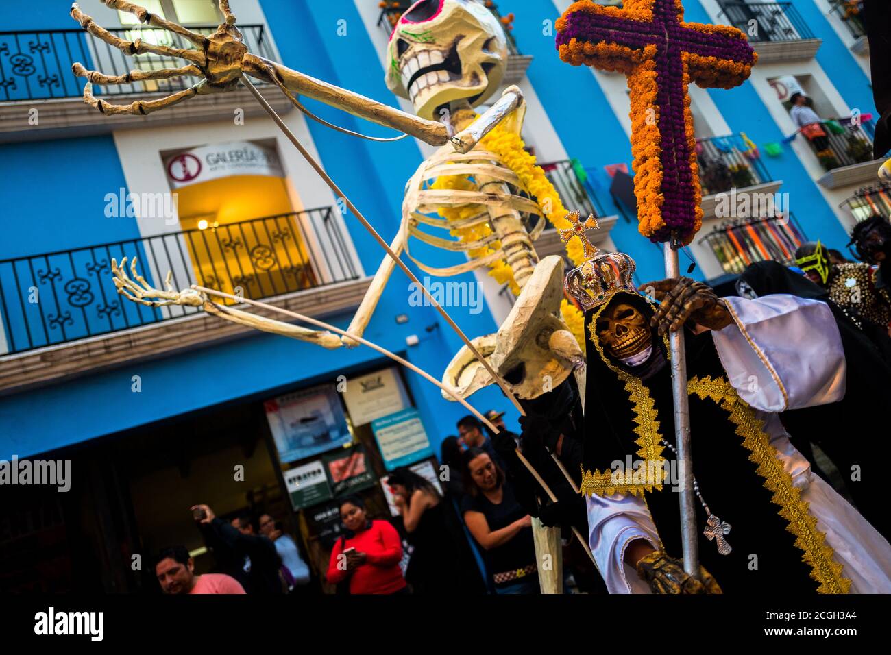 A giant Calaca figure, a Mexican icon representing the deceased, is ...