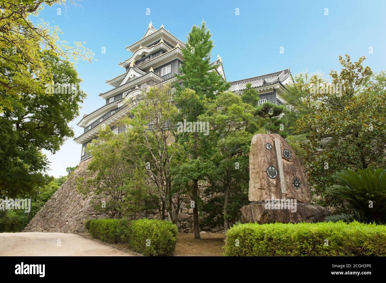 Reconstruction of Okayama Castle (Okayamajo). The original castle was ...