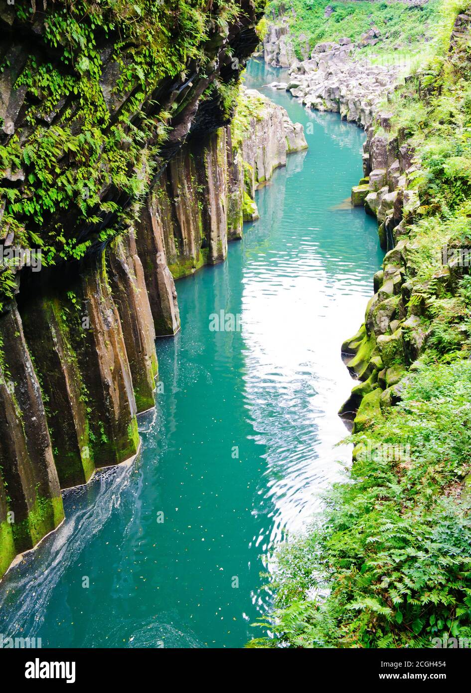 Beautiful gorge Takachiho with a blue river, Japan - Kyushu island ...