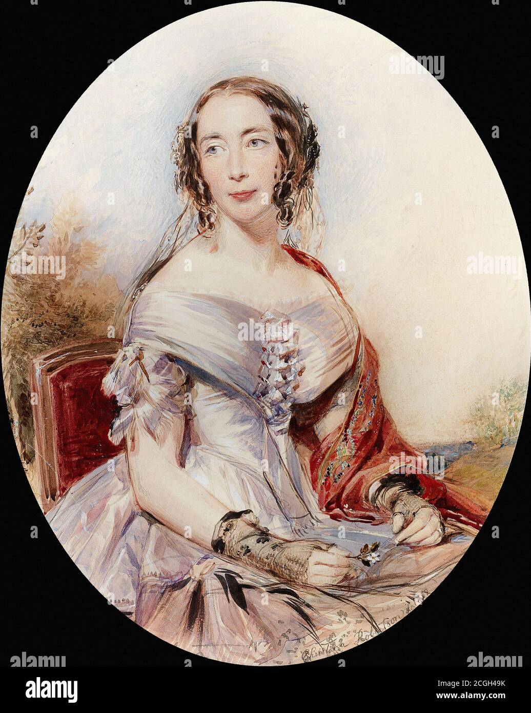 Robertson Christina - Portrait of a Russian Aristocrat Lady Seated in a ...