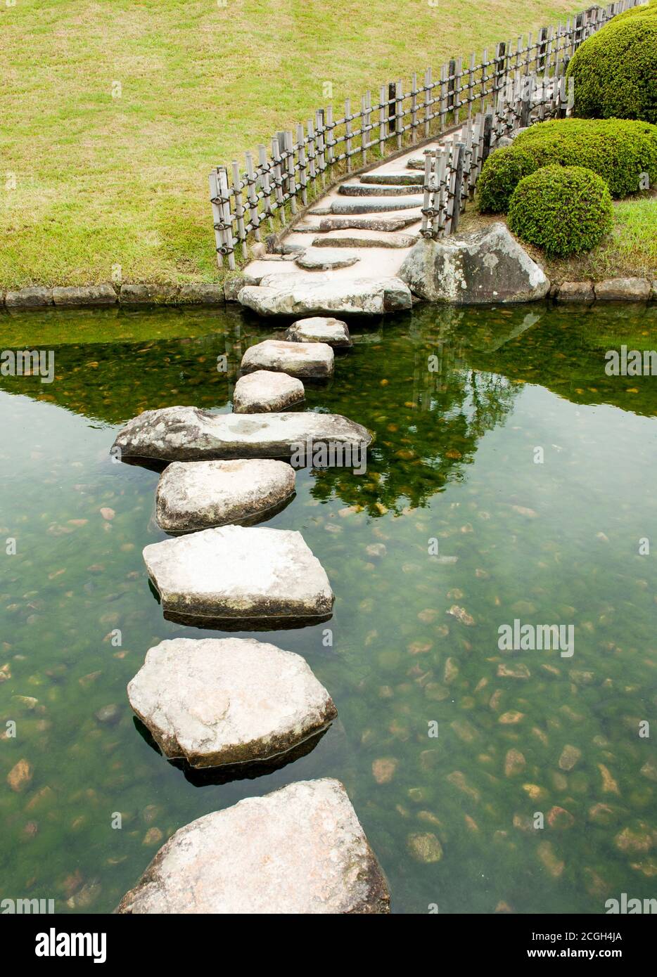 Zen stone path in a Japanese Garden Stock Photo - Alamy