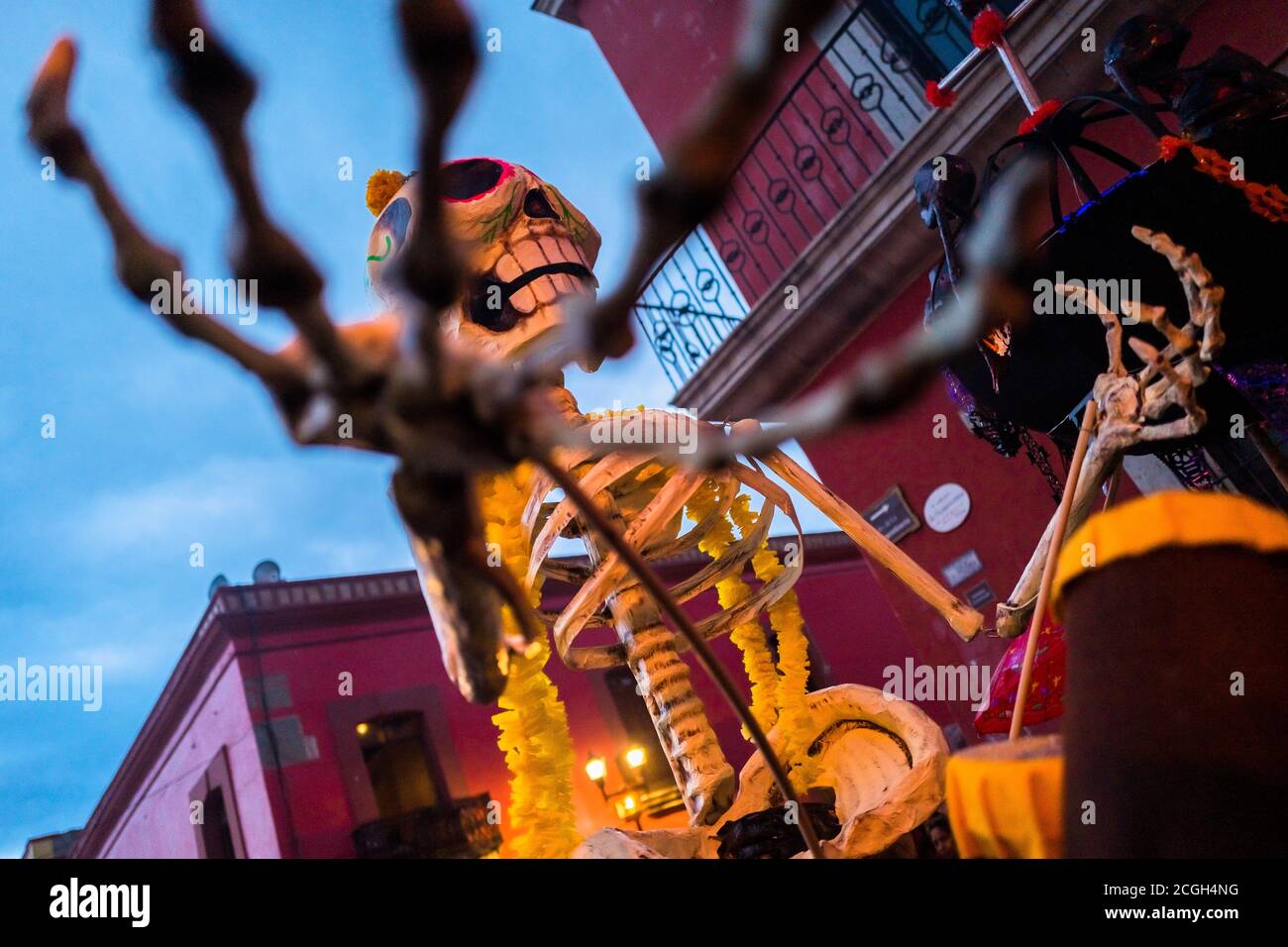 A giant Calaca figure, a Mexican icon representing the deceased, is ...