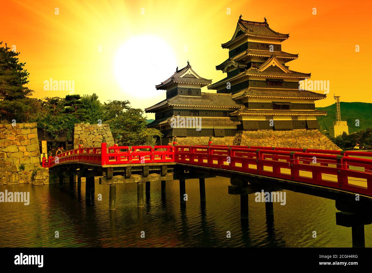 Beautiful medieval castle Matsumoto in the eastern Honshu, Japan at ...