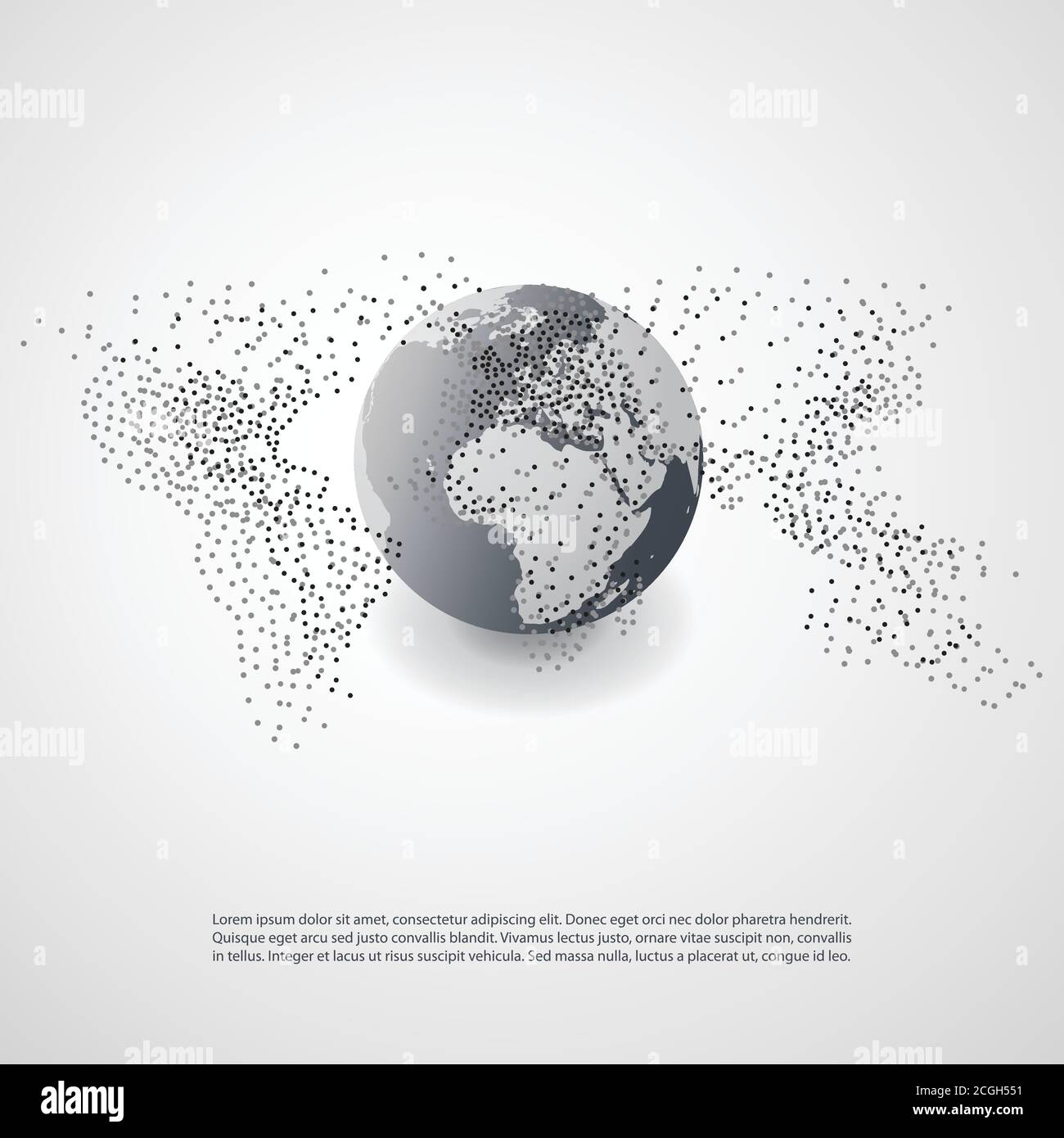 Cloud Computing and Networks, Technology Concept with World Map - Abstract Global Digital ...