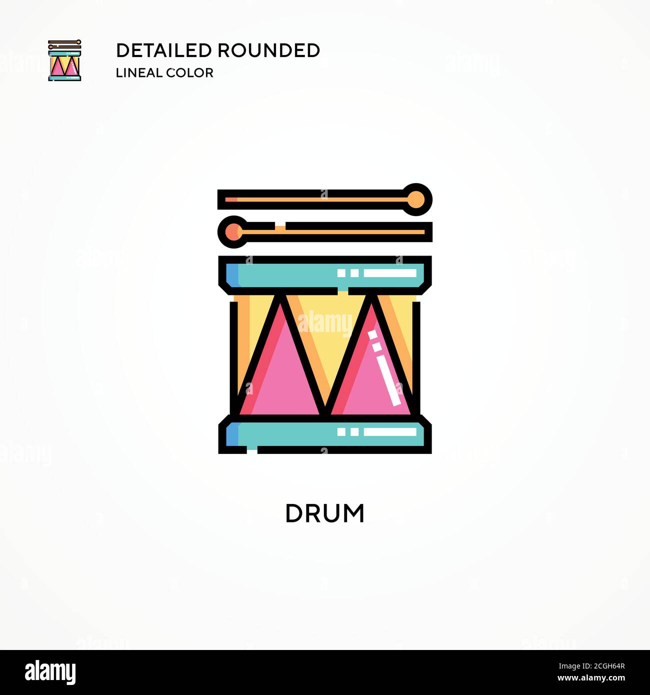 Drum vector icon. Modern vector illustration concepts. Easy to edit and ...