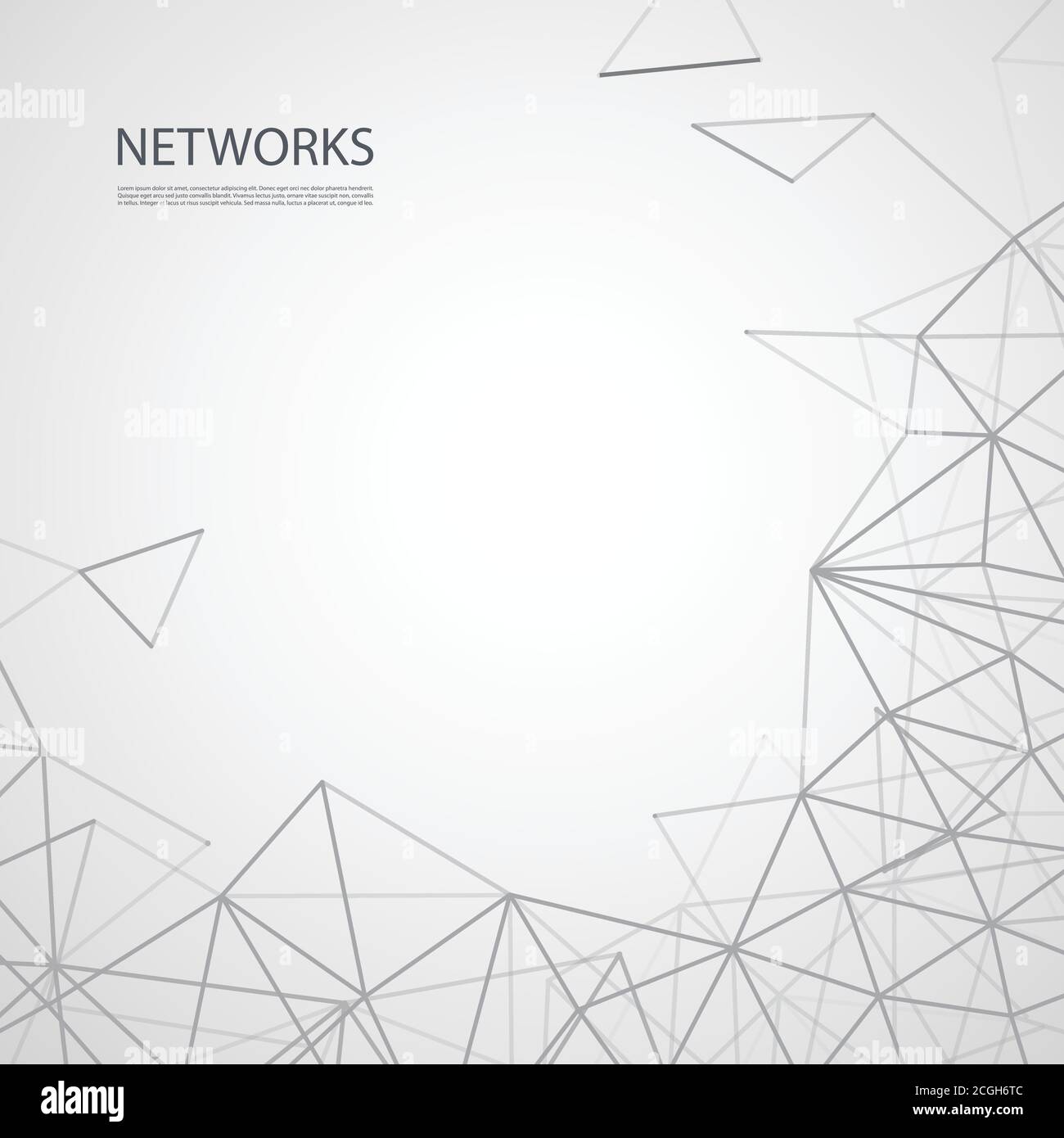Networks, Connections Concept - Black and White Geometric Mesh, Vector ...