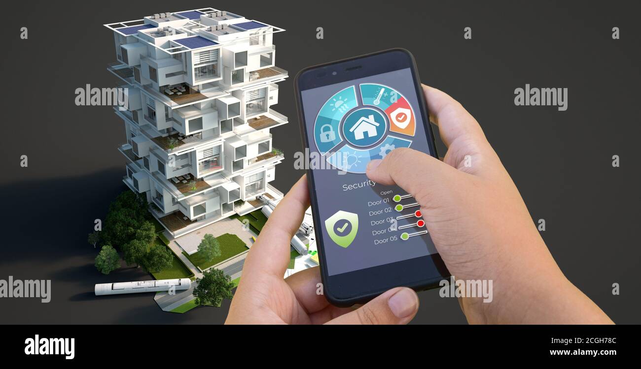 3D rendering of an building project architecture project including home ...