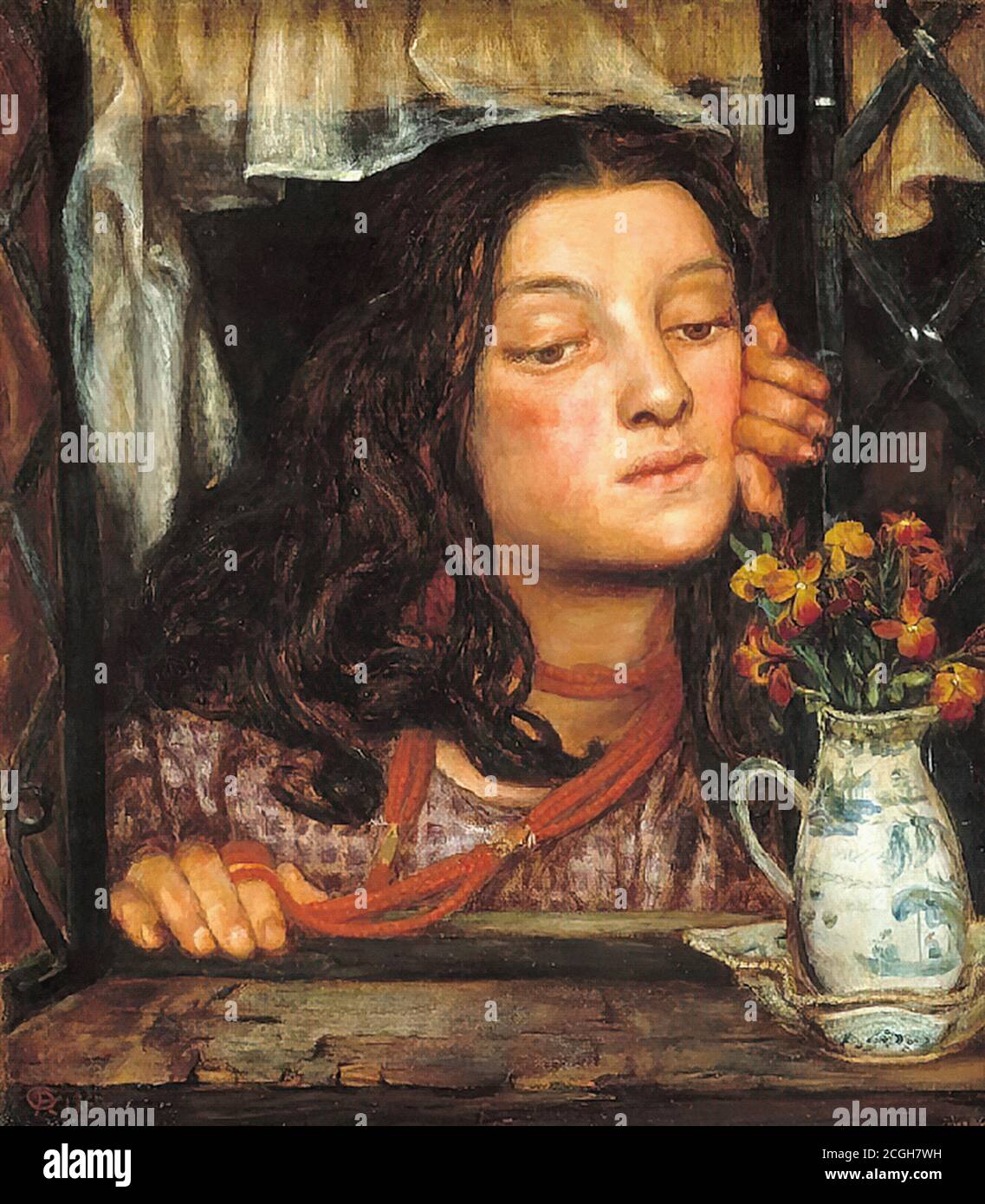 Rossetti Dante Gabriel - Girl at a Lattice - British School - 19th ...