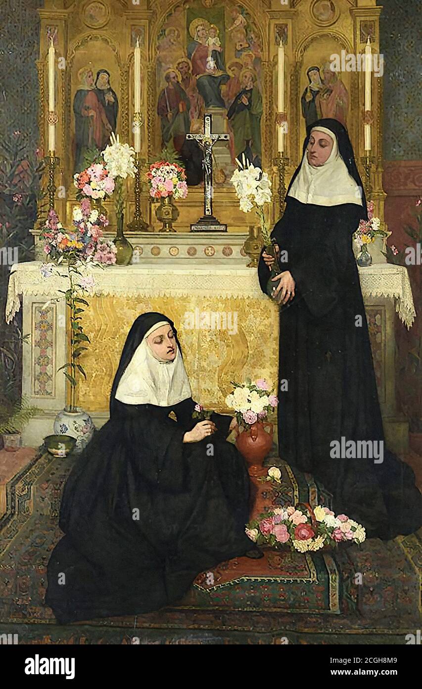 Rossiter Charles - Easter Lilies - British School - 19th Century Stock ...