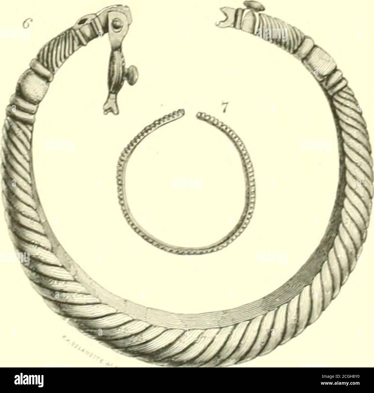 . Illustrations of the remains of Roman art, in Cirencester, the site ...