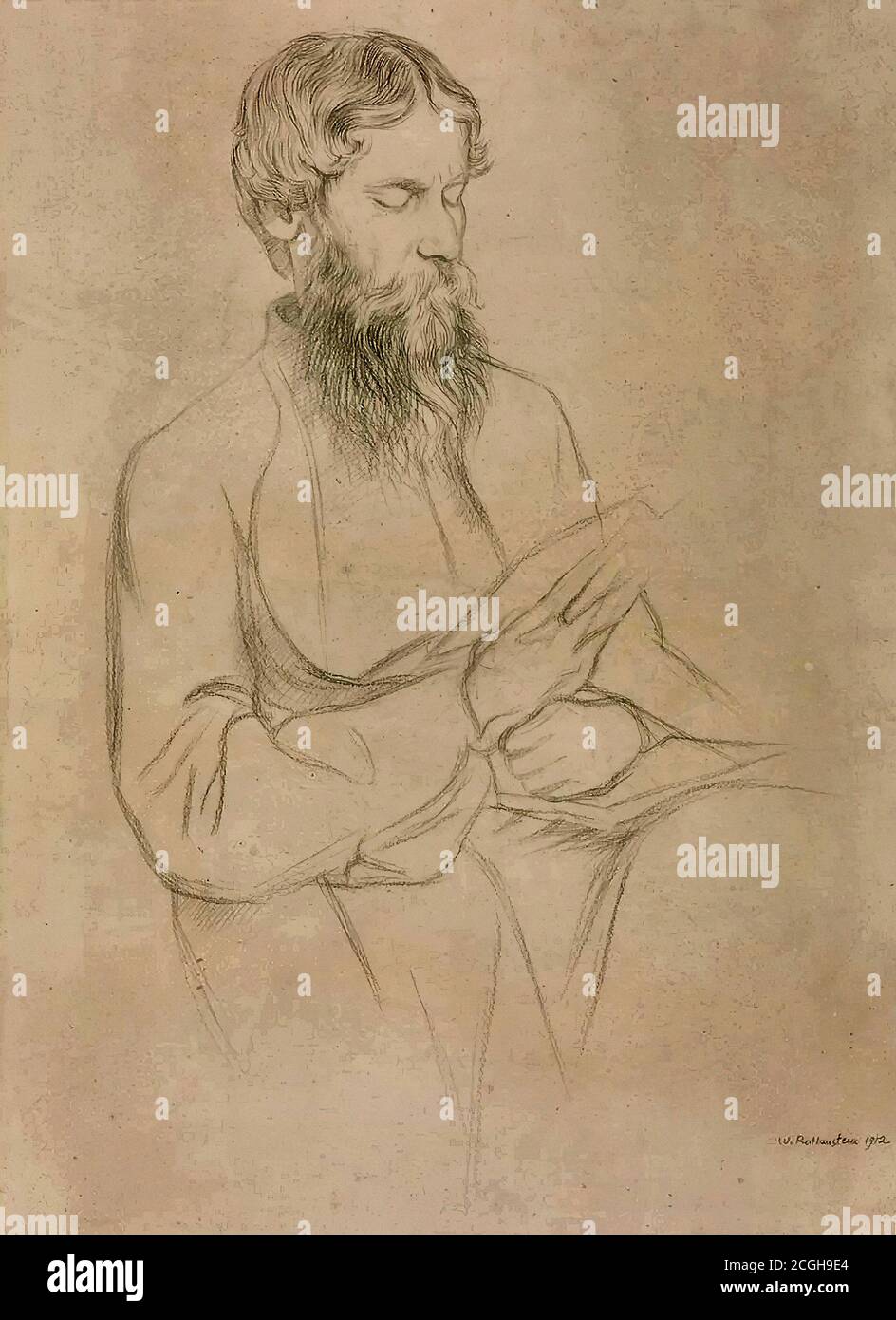 Rothenstein William - Sir Rabindranath Tagore - British School - 19th ...