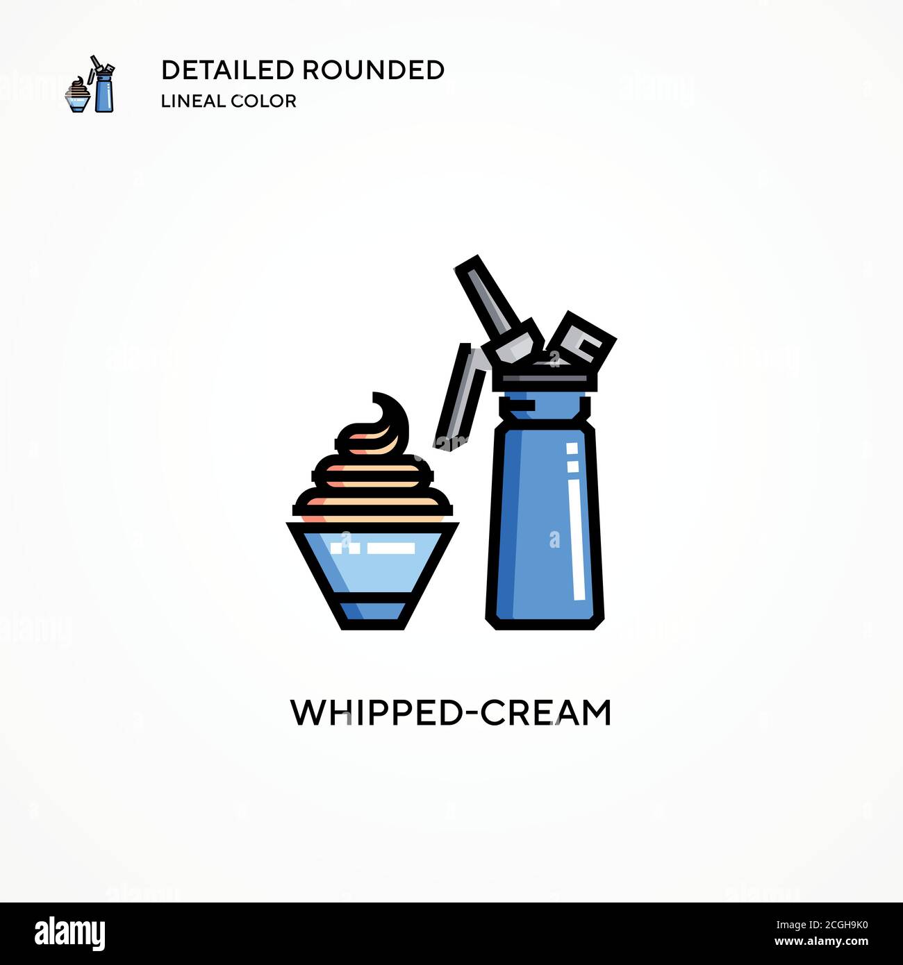 Whipped-cream vector icon. Modern vector illustration concepts. Easy to ...