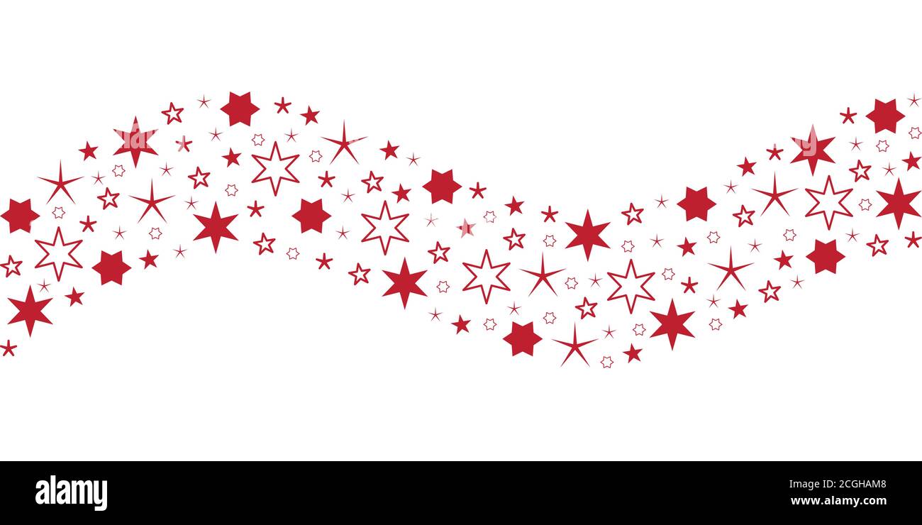 christmas design with red star wave isolated on white vector ...