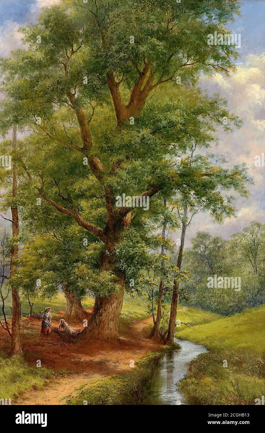 Ryland Henry - Landscape with Big Tree Spring - British School - 19th ...