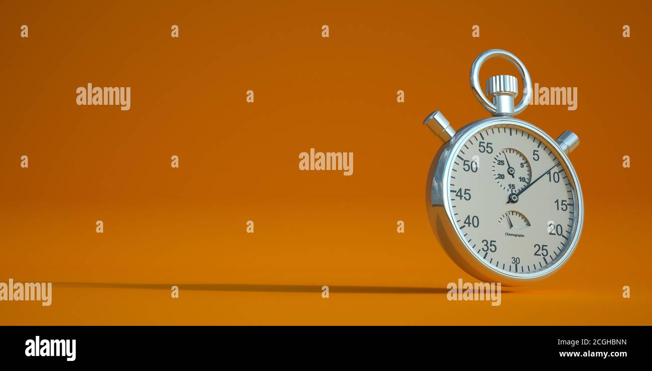 3D rendering of a stopwatch on a red background Stock Photo - Alamy