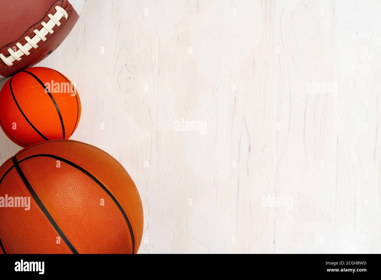 Set of balls for soccer, basketball and rugby Stock Photo - Alamy