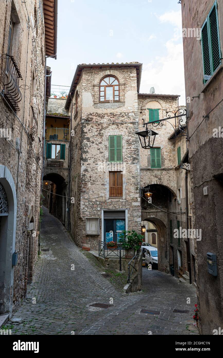 stroncone,italy september 11 2020:architecture of alleys and buildings ...