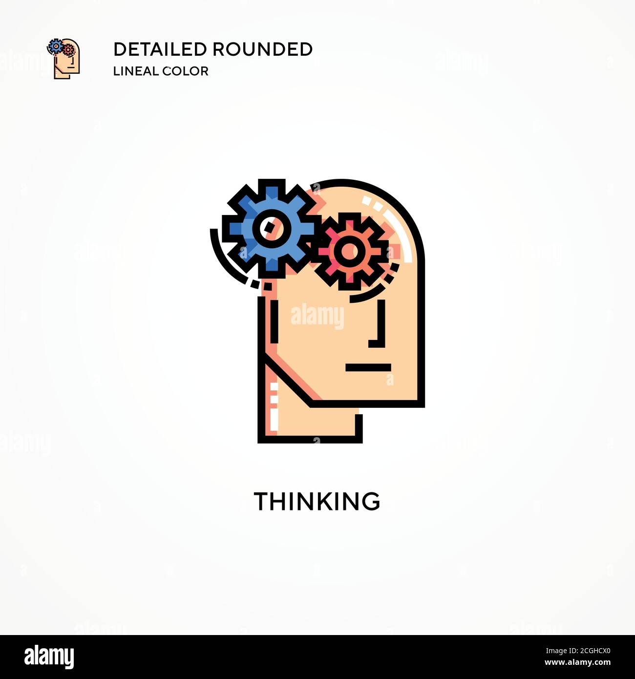 Thinking vector icon. Modern vector illustration concepts. Easy to edit ...