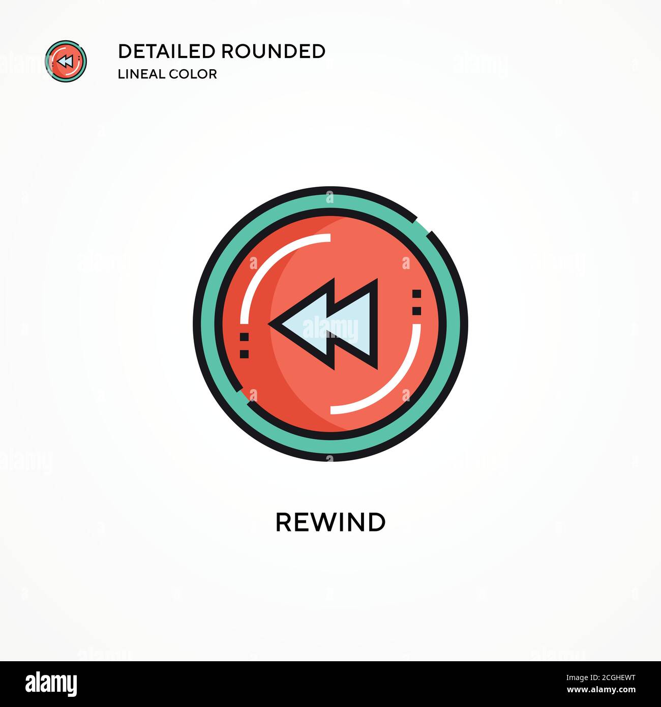 Rewind vector icon. Modern vector illustration concepts. Easy to edit ...
