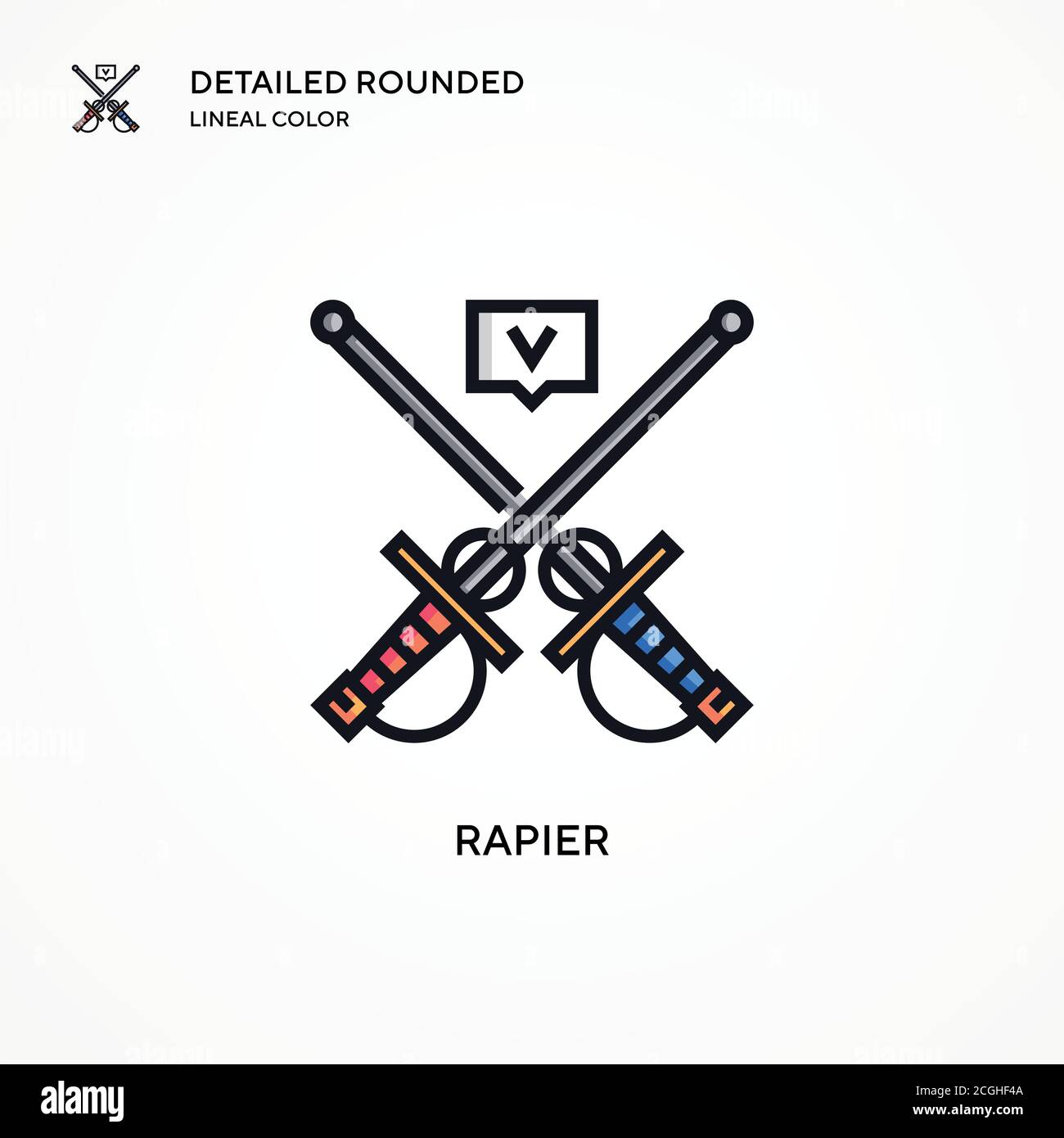 Rapier vector icon. Modern vector illustration concepts. Easy to edit ...