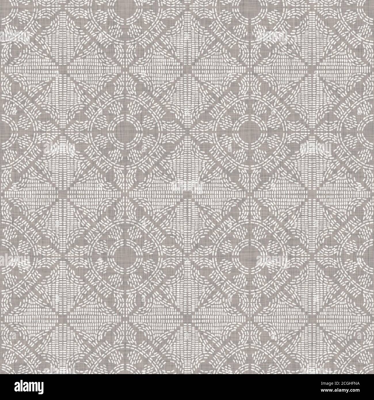 Natural gray french woven linen damask texture background. Old ecru ...