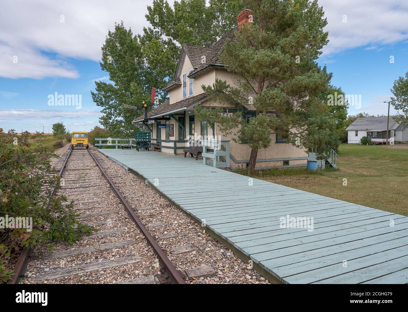 Train station in the town of Rowley, Alberta, Canada Stock Photo - Alamy