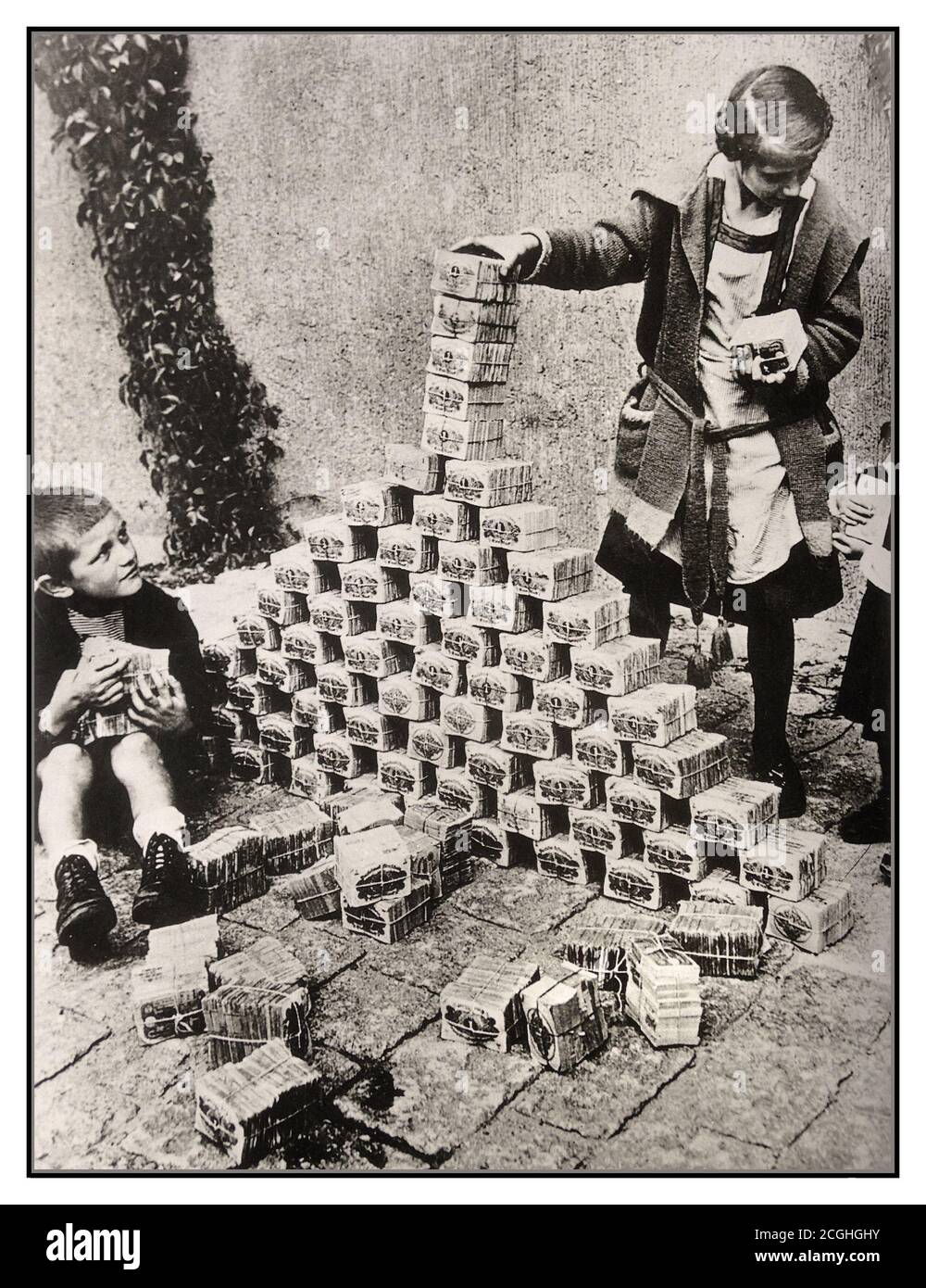 1920 s Hyperinflation Germany Weimar Children Using Banknotes As Toys