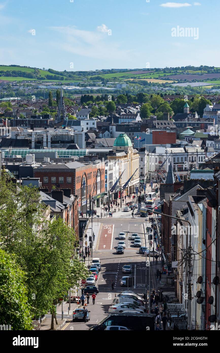 Cork city, Ireland - 16th May 2017: View of downtown Cork city centre ...
