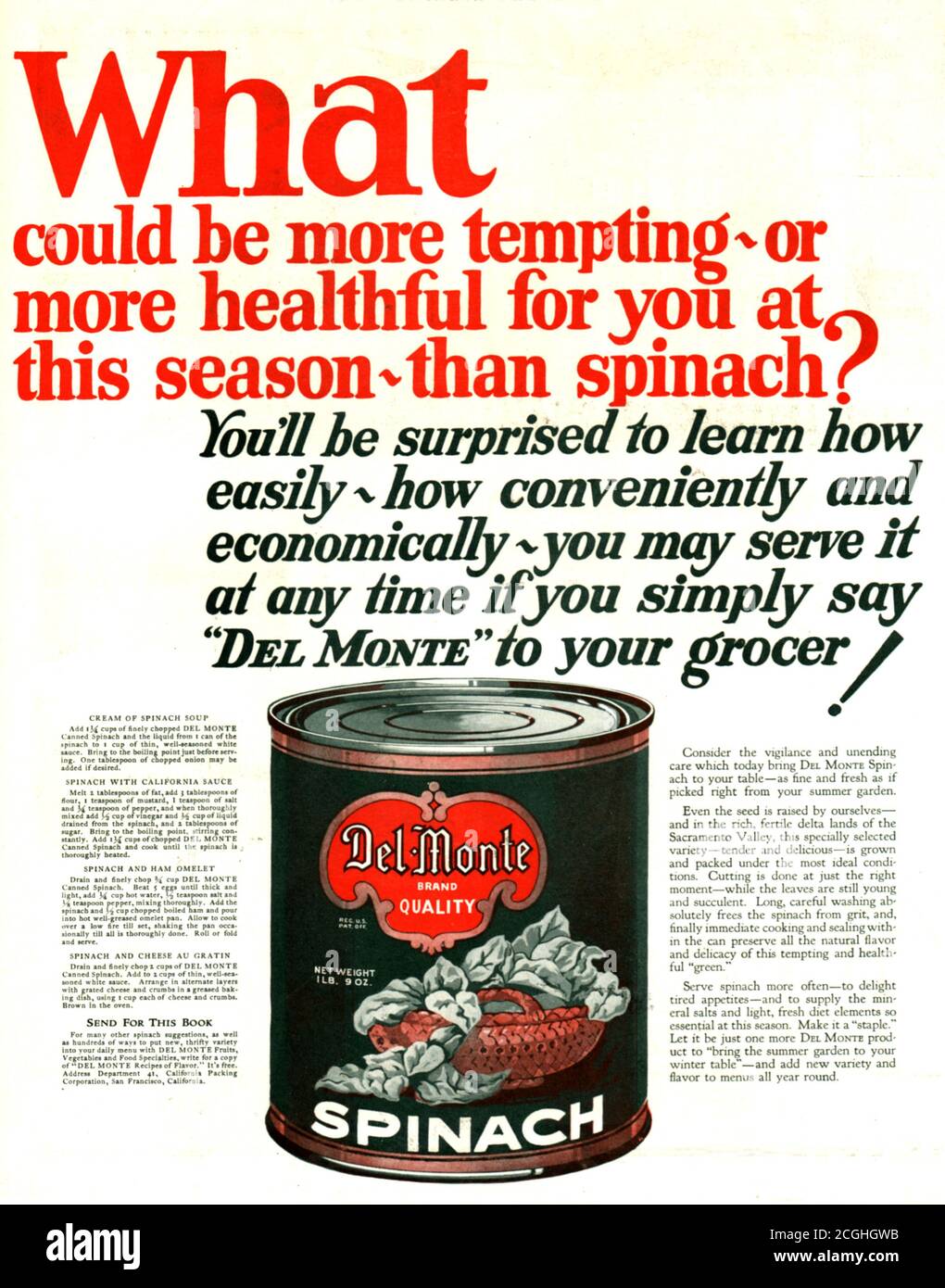 1920s USA Del Monte Magazine Advert Stock Photo - Alamy