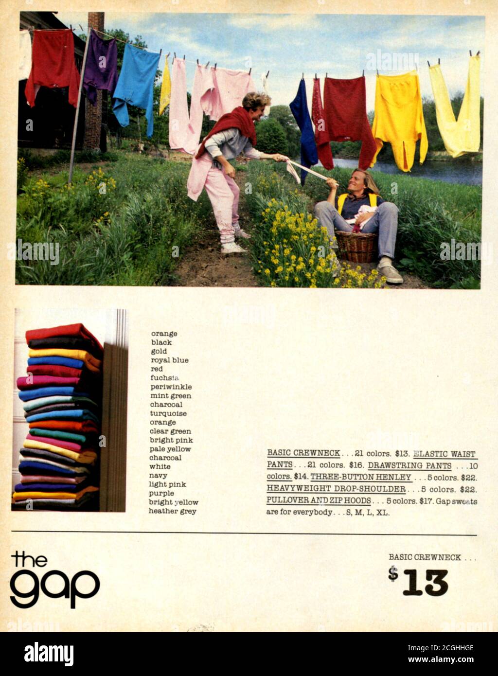 1980s USA Gap Magazine Advert Stock Photo - Alamy