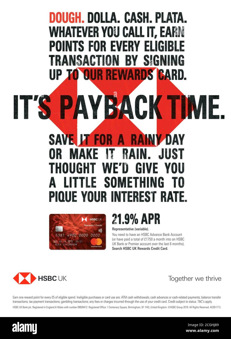 2010s UK HSBC Magazine Advert Stock Photo - Alamy