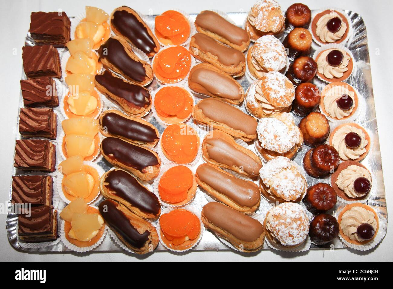 pastry tray in mini format for guests with miniie fruit cake Stock ...