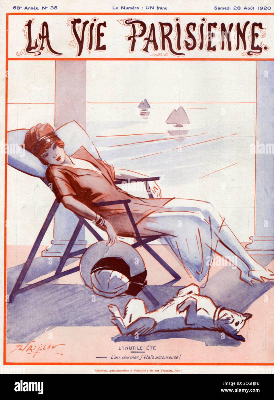 1920s France La Vie Parisienne Magazine Cover Stock Photo - Alamy