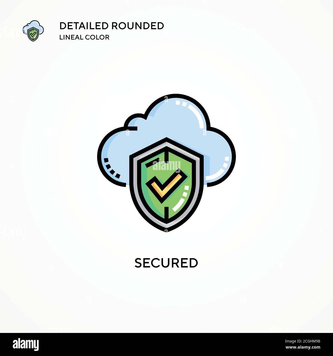 Secured vector icon. Modern vector illustration concepts. Easy to edit ...