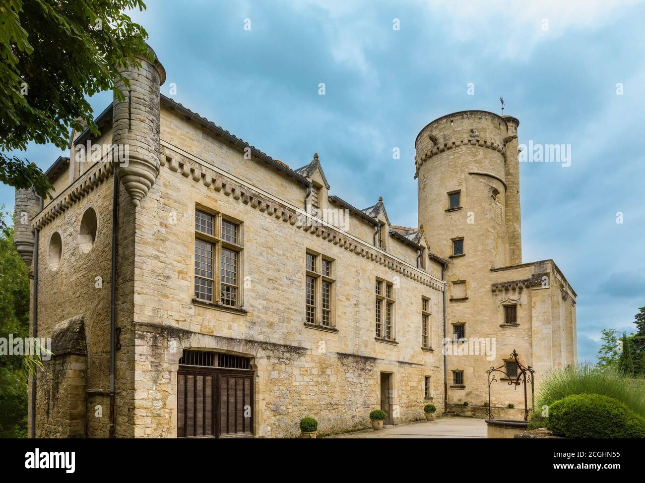 View on the facade of a medieval French chateau with property release ...