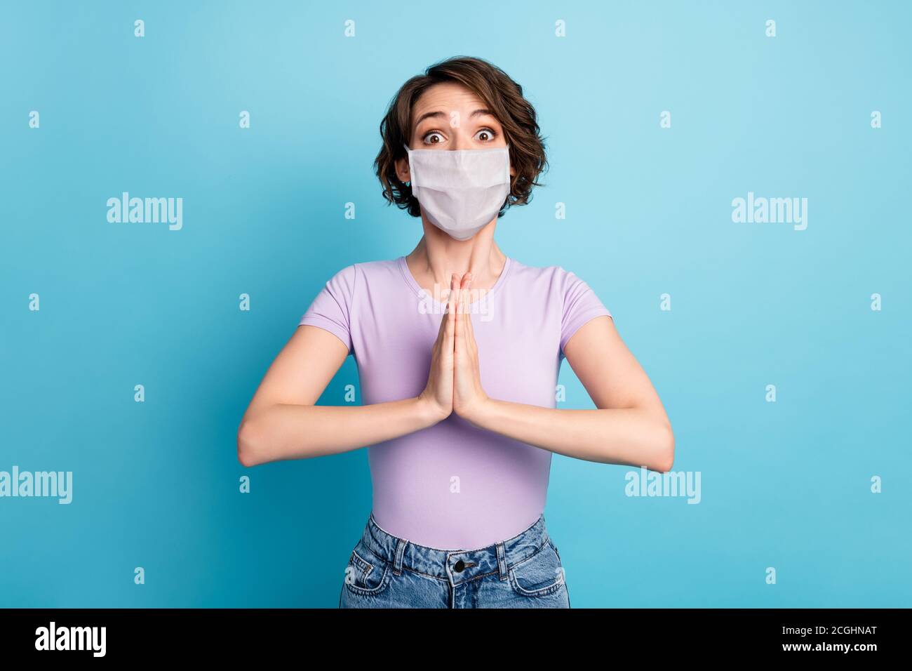 Portrait of her she attractive healthy brown-haired girl wearing safety ...