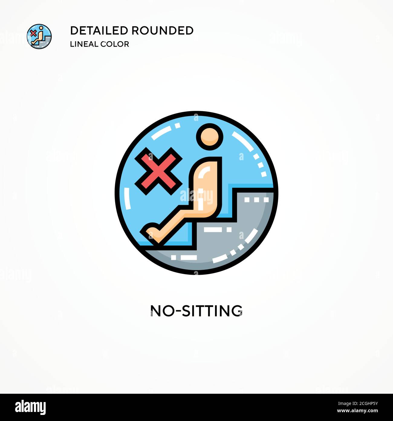 No-sitting vector icon. Modern vector illustration concepts. Easy to ...