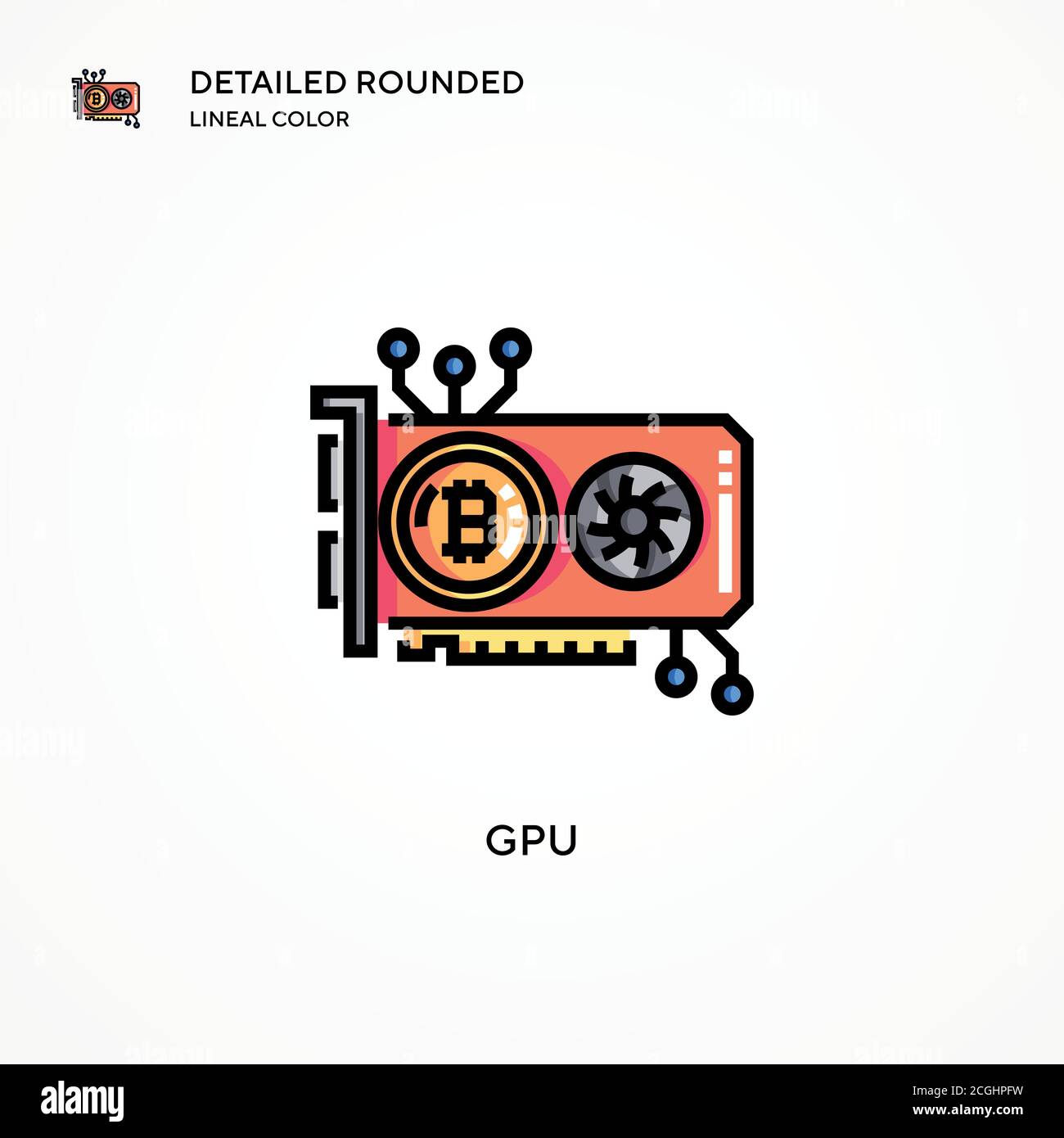 Gpu vector icon. Modern vector illustration concepts. Easy to edit and ...