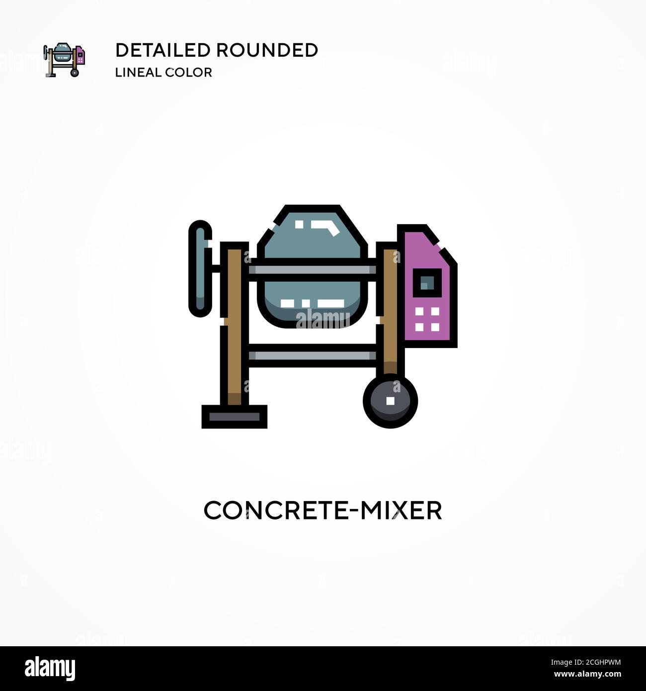 Construction mixing gravel cement concrete Stock Vector Images - Alamy
